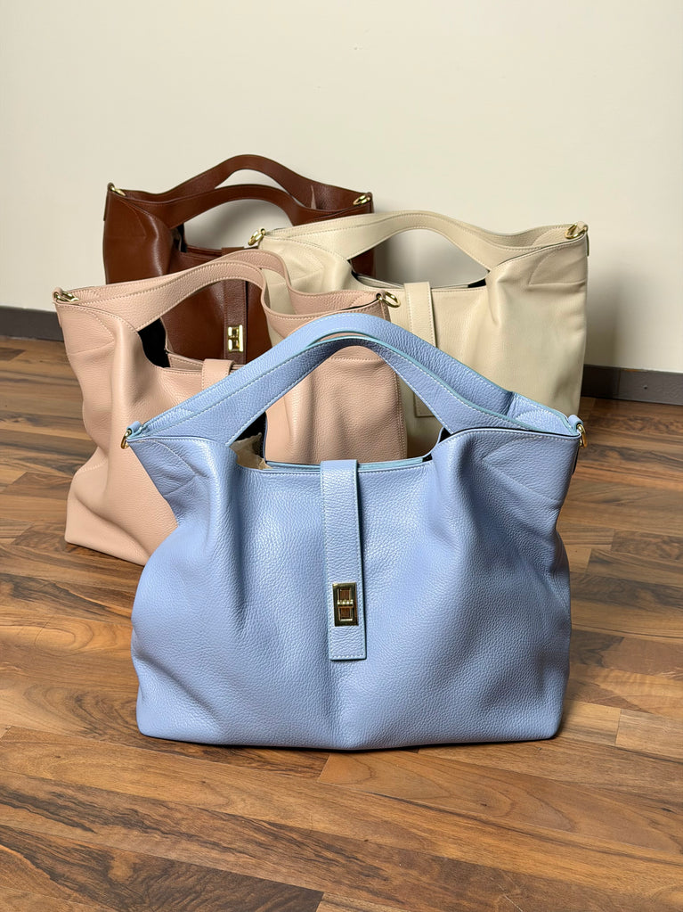 JAKIE borsa donna in vera pelle made in italy A MANO SHOPPER – DeepRose ...